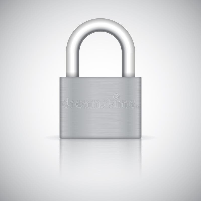 Padlock. Metal Closed 3d Lock Stock Vector - Illustration of security ...