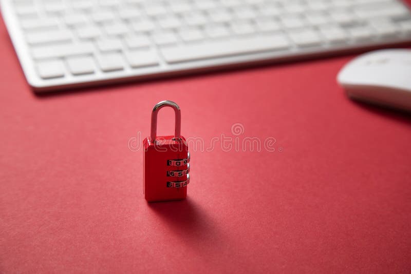 Padlock, Mouse and Computer Keyboard. Security Stock Photo - Image of ...