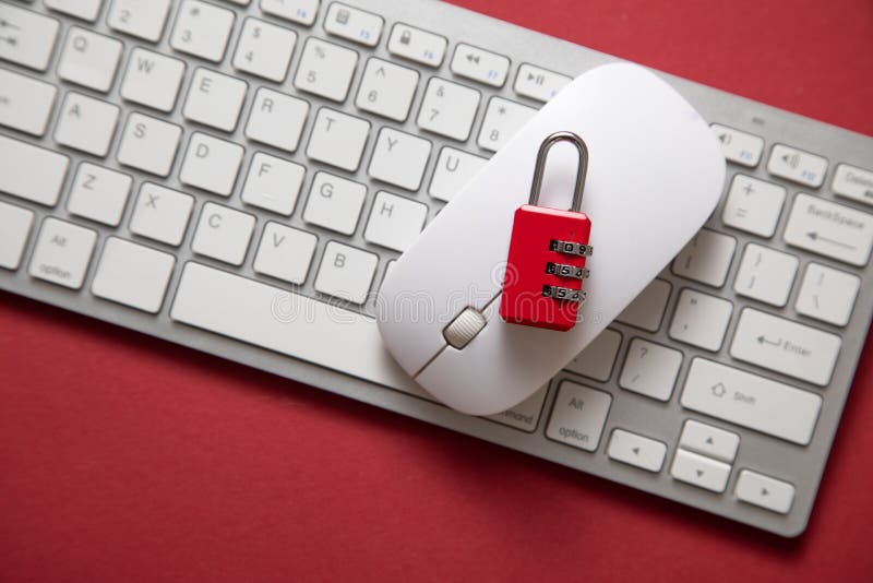 Padlock, Mouse and Computer Keyboard. Security Stock Photo - Image of ...