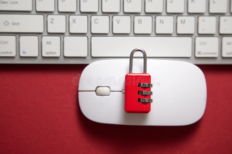 Padlock, Mouse and Computer Keyboard. Security Stock Image - Image of ...