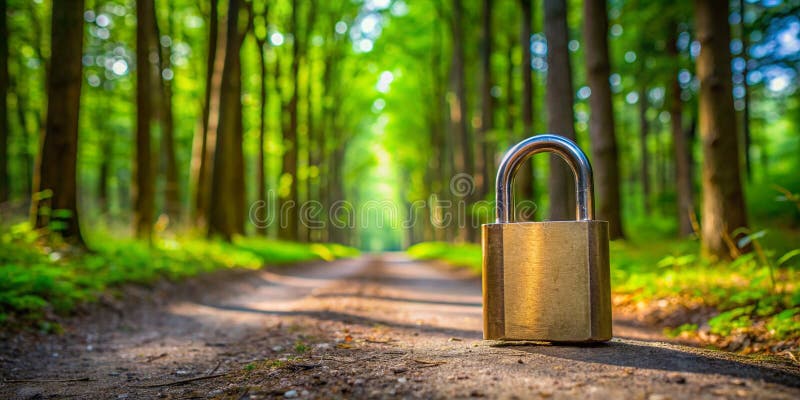 Padlock Nature Forest Road Lock Art Wallpaper Creative Generative Ai ...
