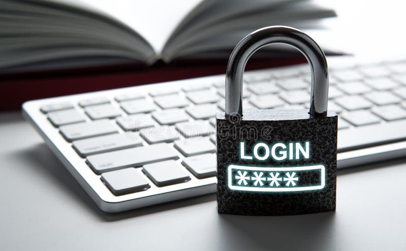 Padlock with Password Wi-fi with Keys on the Computer Keyboard Internet ...