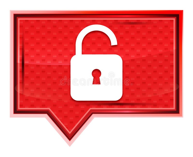 Padlock Open Icon Misty Rose Pink Banner Button Stock Illustration ...