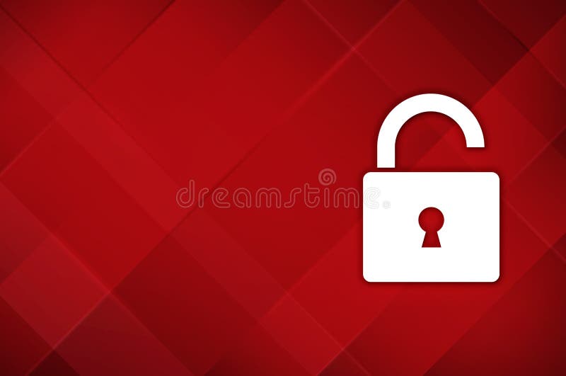 Padlock Open Icon Modern Layout Design Abstract Red Background ...