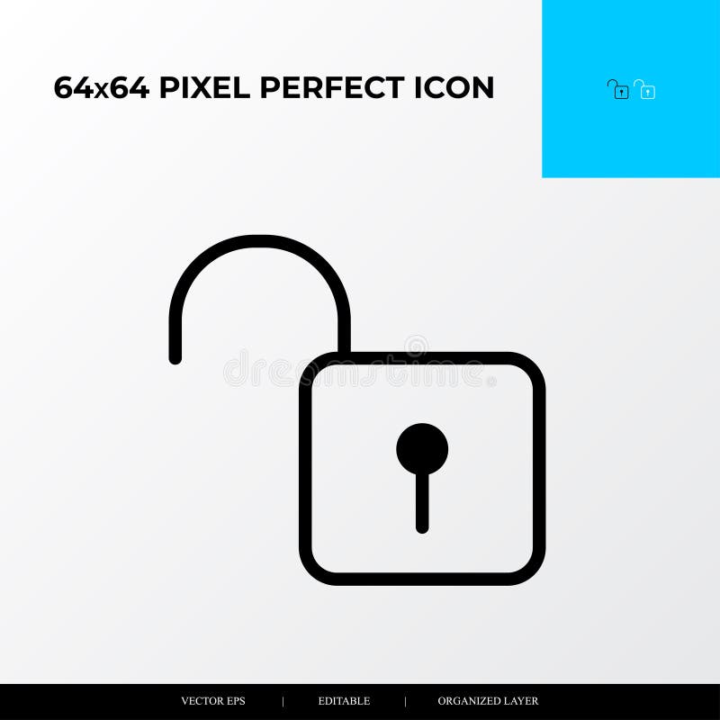 Padlock Open Icon Pixel Perfect Stock Vector - Illustration of ...