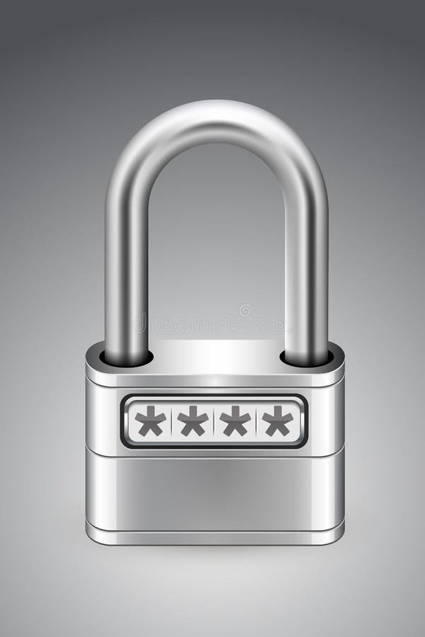 Padlock Password Icon Gray Background Stock Vector - Illustration of ...