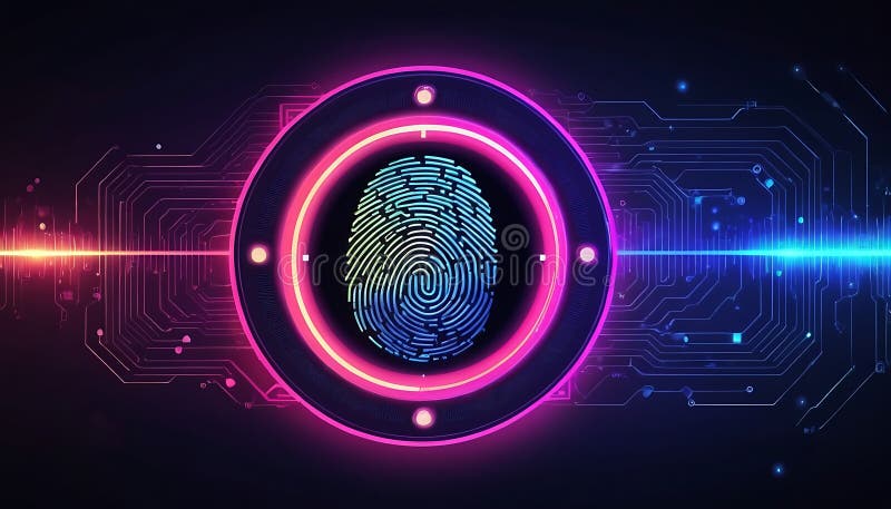 Fingerprint Biometric Scan Cyber Security Technology Stock Illustration ...