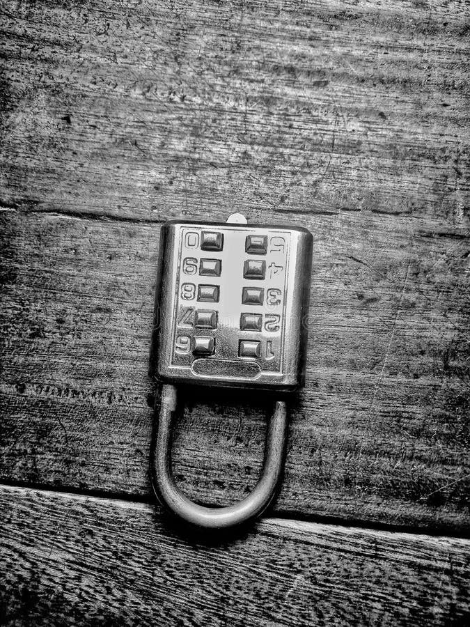 Padlock with Pin in Black and White Format Stock Photo - Image of white ...