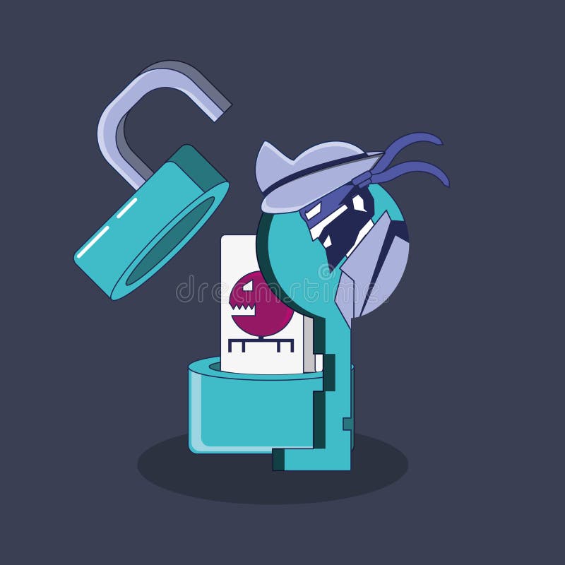 Pirate Data Server Next the Cartoon Computer Stock Vector ...