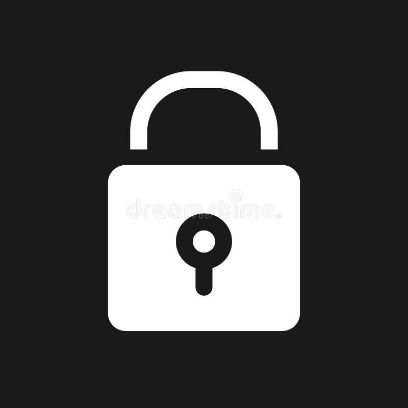 Padlock Pixel Dark Mode Glyph Ui Icon Stock Vector - Illustration of ...
