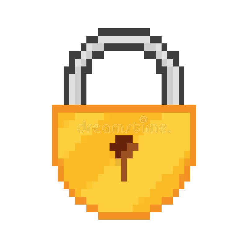 Padlock pixel icon stock vector. Illustration of safe - 240408856
