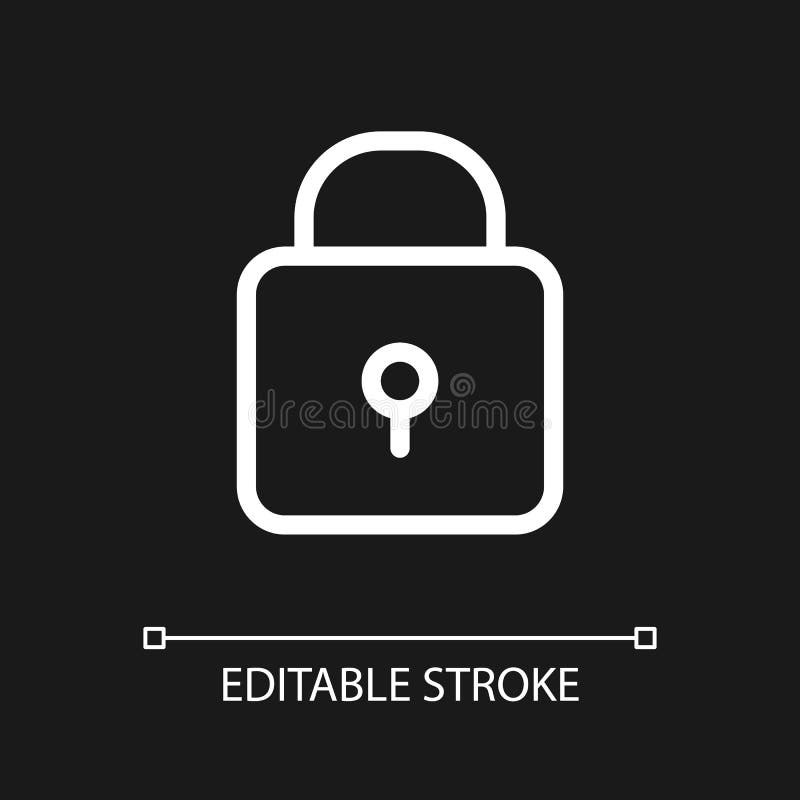 Padlock Pixel Perfect White Linear Ui Icon for Dark Theme Stock Vector ...