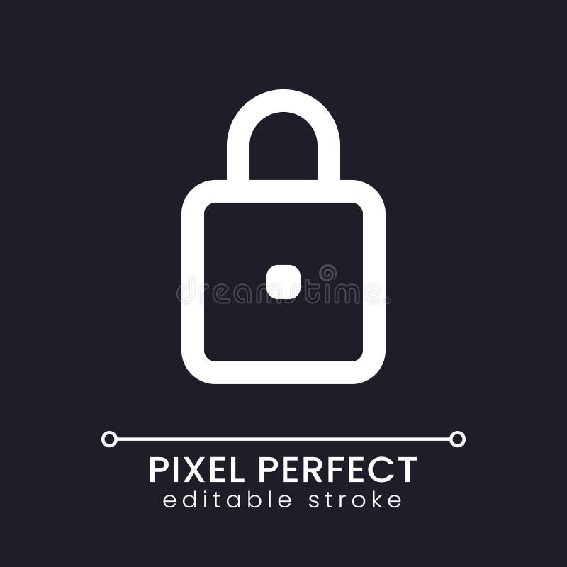 Padlock Pixel Perfect White Linear Ui Icon for Dark Theme Stock ... Padlock Pixel Perfect White Linear Ui Icon for Dark Theme Stock ...