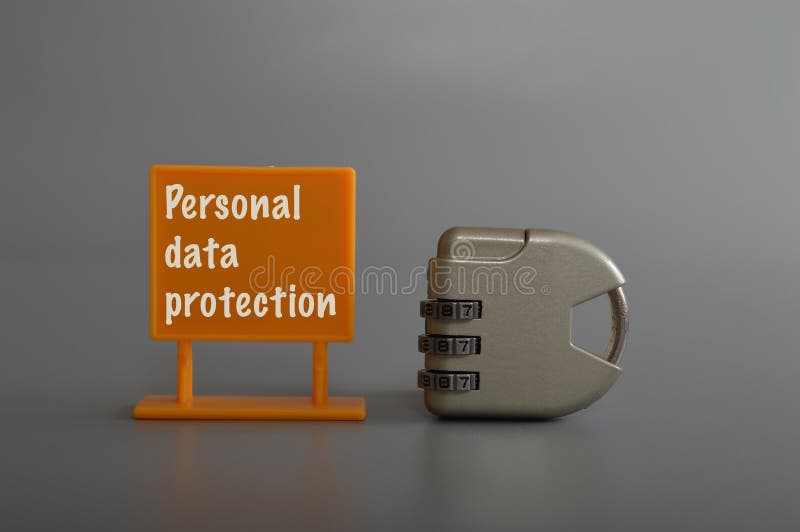 Padlock and Plastic Board Written with PERSONAL DATA PROTECTION Stock ...