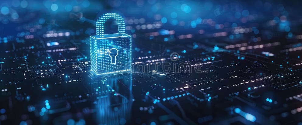 A Padlock is Positioned on Top of a Computers Motherboard Stock ...