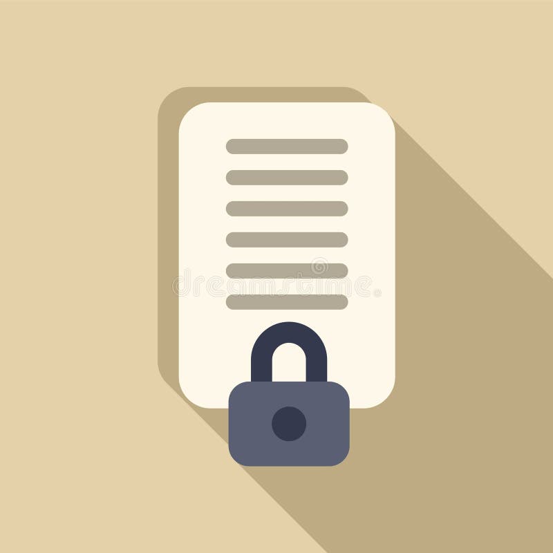Padlock Protecting Confidential Document File Security Icon Stock ...