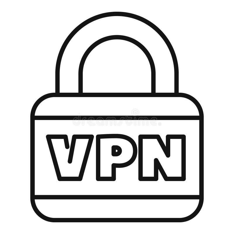 Padlock Protecting Network With Vpn Protocol Showing Data Encryption Stock Illustration