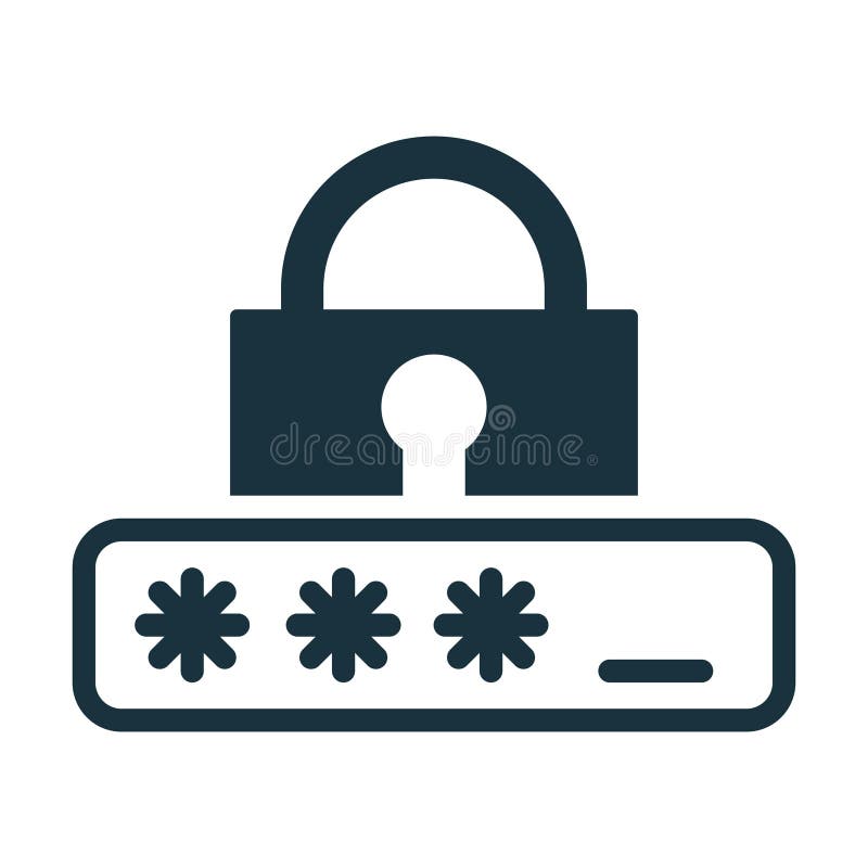 Padlock Protecting Password Input Field, Ensuring Online Security Stock Vector - Illustration of ...