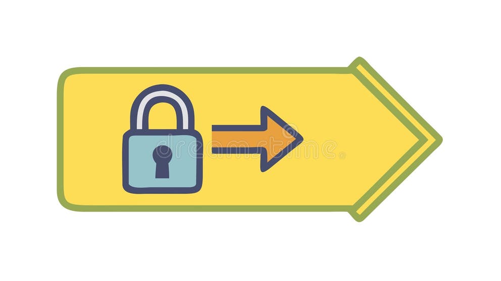 Padlock & Right Arrow Icon, Vector Design Generative AI Stock Vector ...