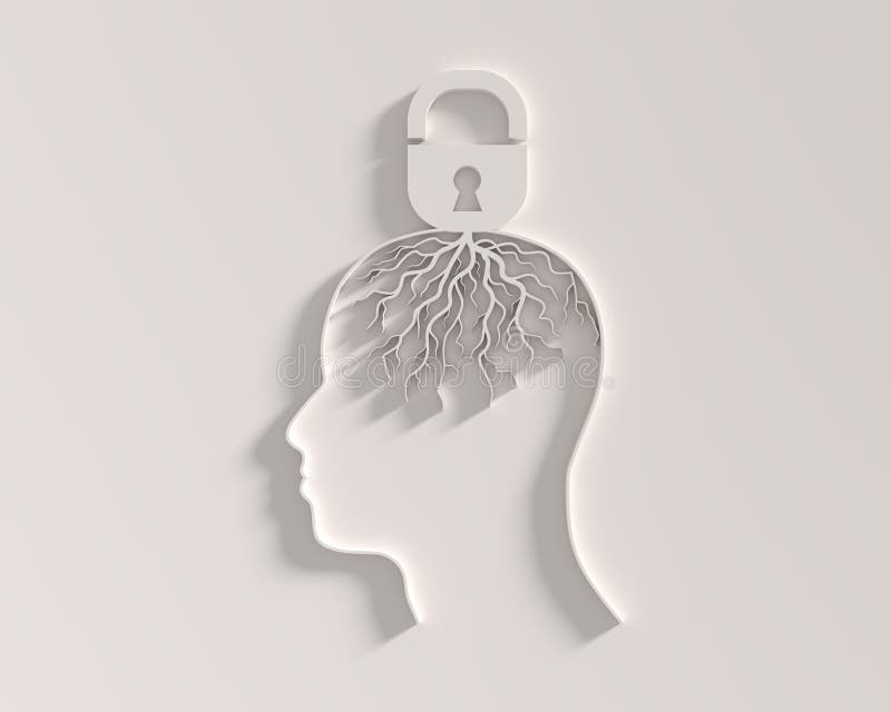 Padlock Rooted in Human Head, Illustration about Fixed Mindset and ...