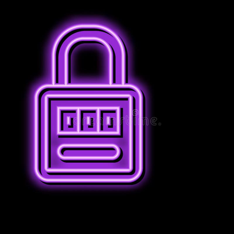 Padlock Safe Neon Glow Icon Illustration Stock Vector - Illustration of ...