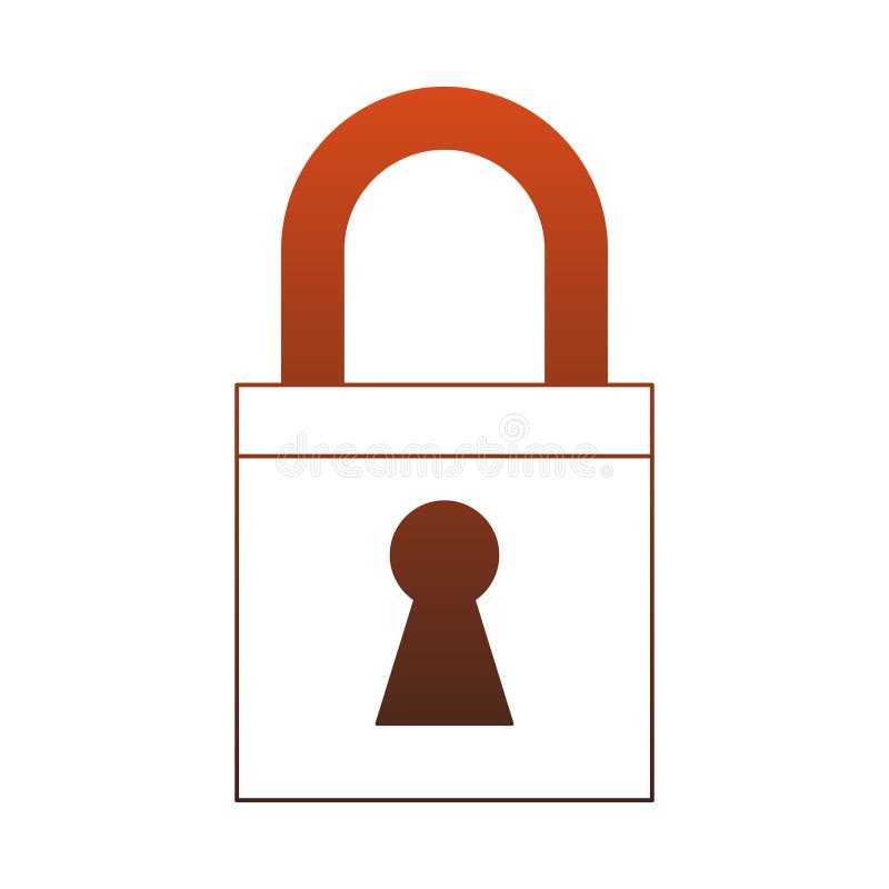 Padlock Security Emblem Red Lines Stock Vector - Illustration of ...