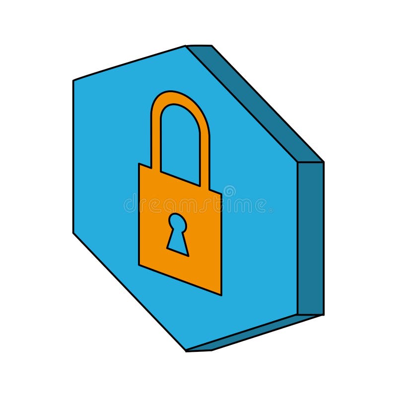 Padlock security emblem stock vector. Illustration of protect - 143505470