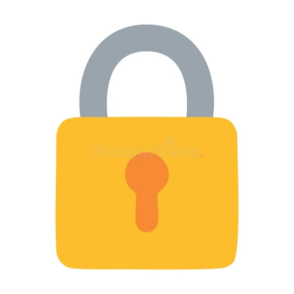 Padlock Security Flat Orange and Grey Icon. Secure Lock with Keyhole ...