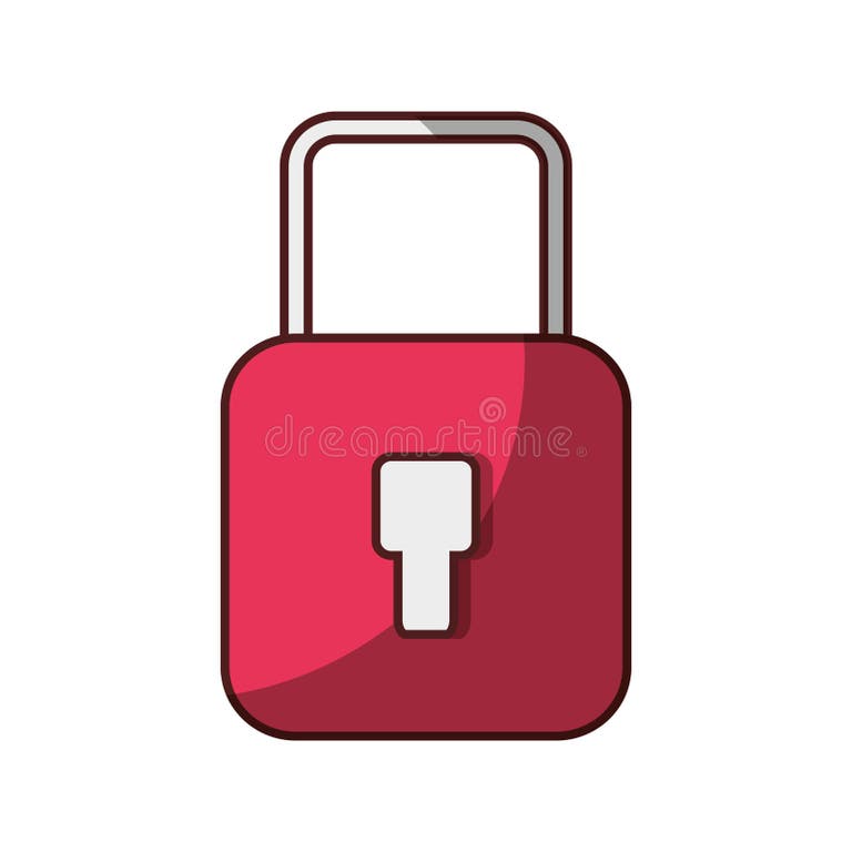 Padlock Security Protection Icon Isolated Design Shadow Stock Vector ...