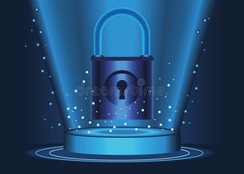 Padlock realistic tech stock vector. Illustration of vector - 244644781