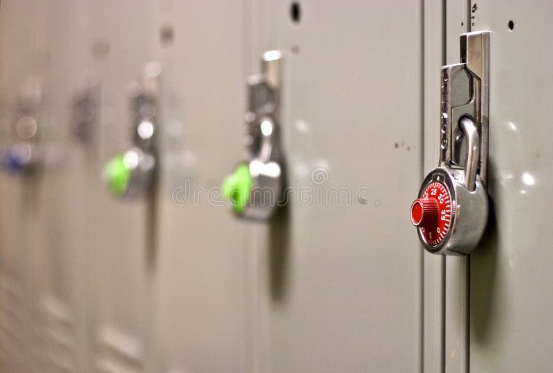 Padlock Security on a School Locker Stock Image - Image of lock ...