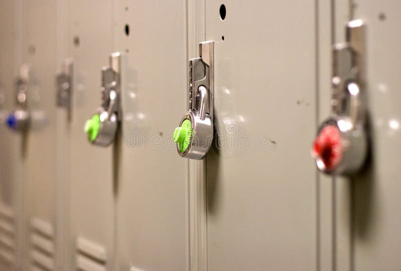 Padlock Security on a School Locker Stock Photo - Image of padlock ...