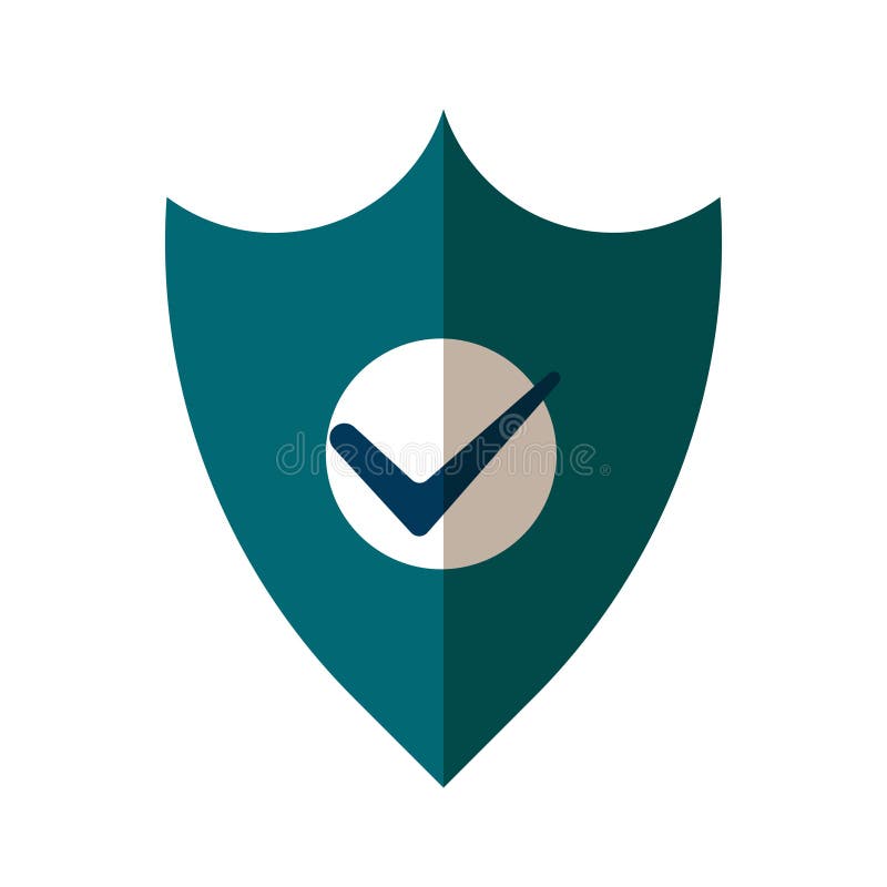 Padlock and Security Shield with Check List. Flat Design Style Stock ...