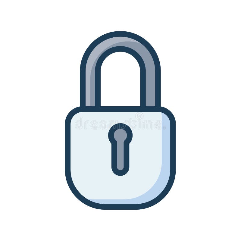 Padlock Security Single Isolated Icon with Filled Line Style Stock ...