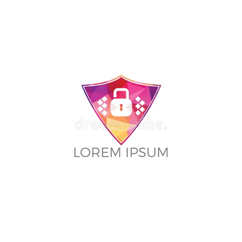Padlock Security Vector Logo Design. Stock Vector - Illustration of ...