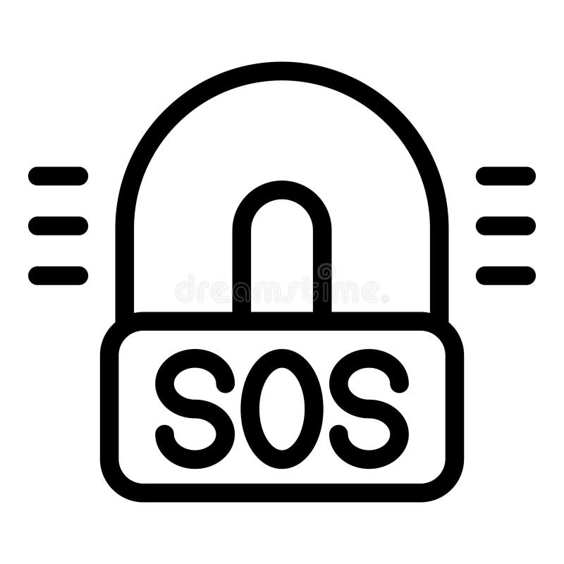 Padlock Sending Sos Signal Blinking with Alarm Light Stock Illustration ...