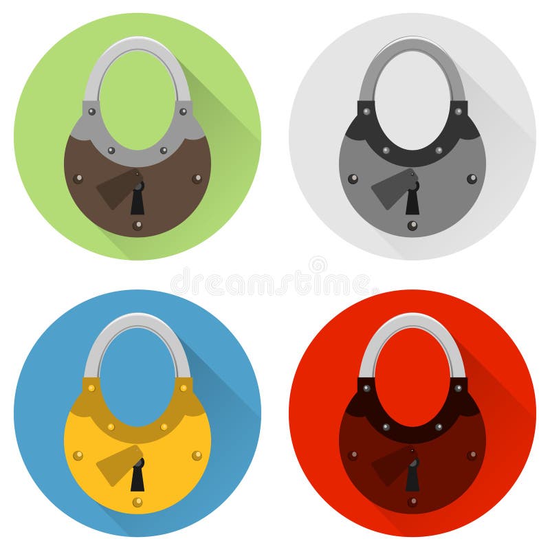 Padlock, a Set of Padlocks. Vector Illustration of a Padlock Stock ...