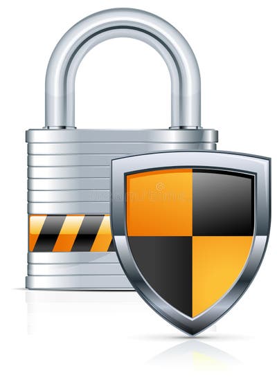 Padlock and shield stock vector. Illustration of concept - 21416957