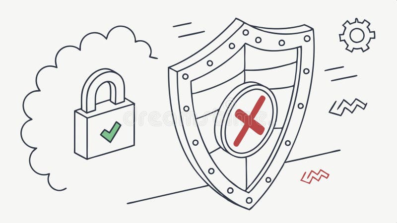 Padlock and Shield, Secure Access and Privacy Protection Vector Design ...