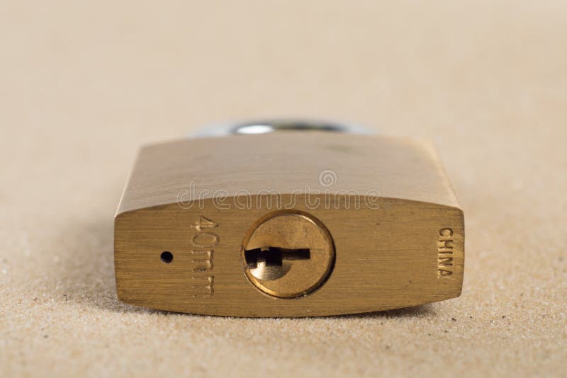 Padlock Showing Where the Key is Being Inserted Stock Image - Image of ...