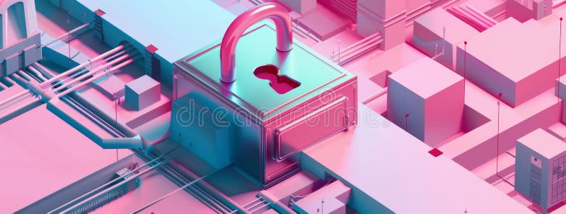 A Padlock Sits on a Grid of Blocks Symbolizing the Importance of ...
