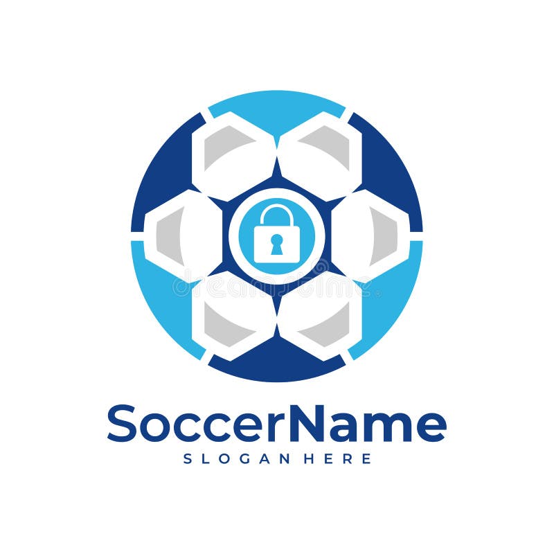 Padlock Soccer Logo Template, Football Padlock Logo Design Vector Stock ...