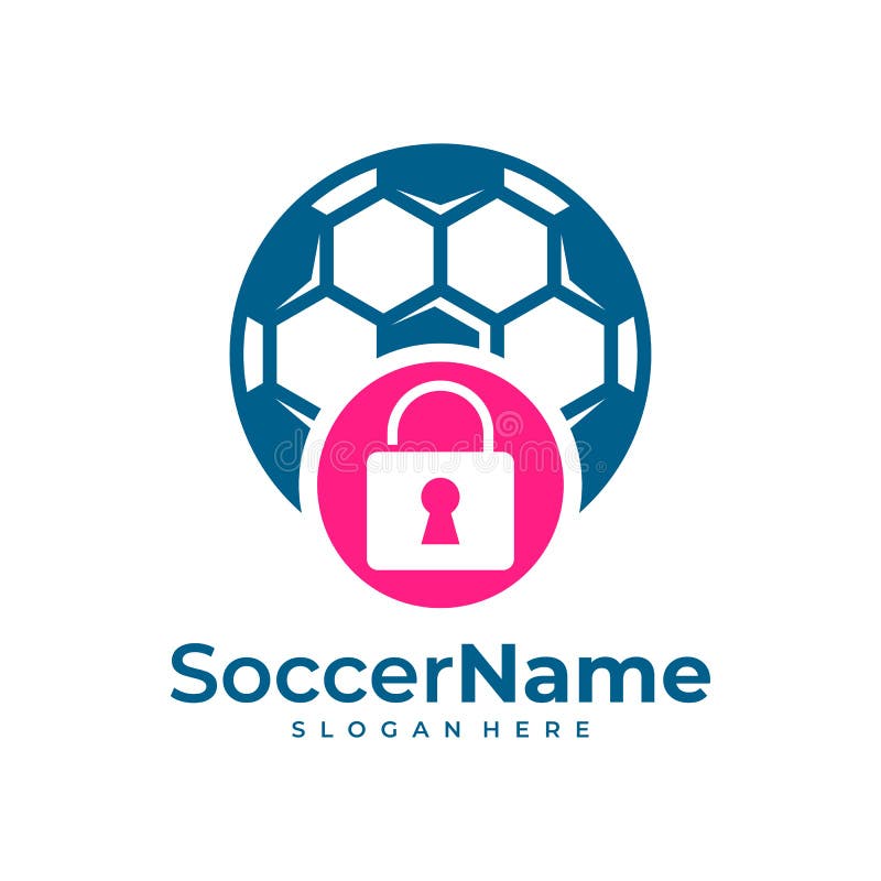Padlock Soccer Logo Template, Football Padlock Logo Design Vector Stock ...