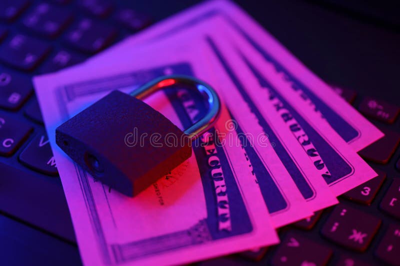 Padlock and Social Security Card on Computer Keyboard. Identity Theft ...