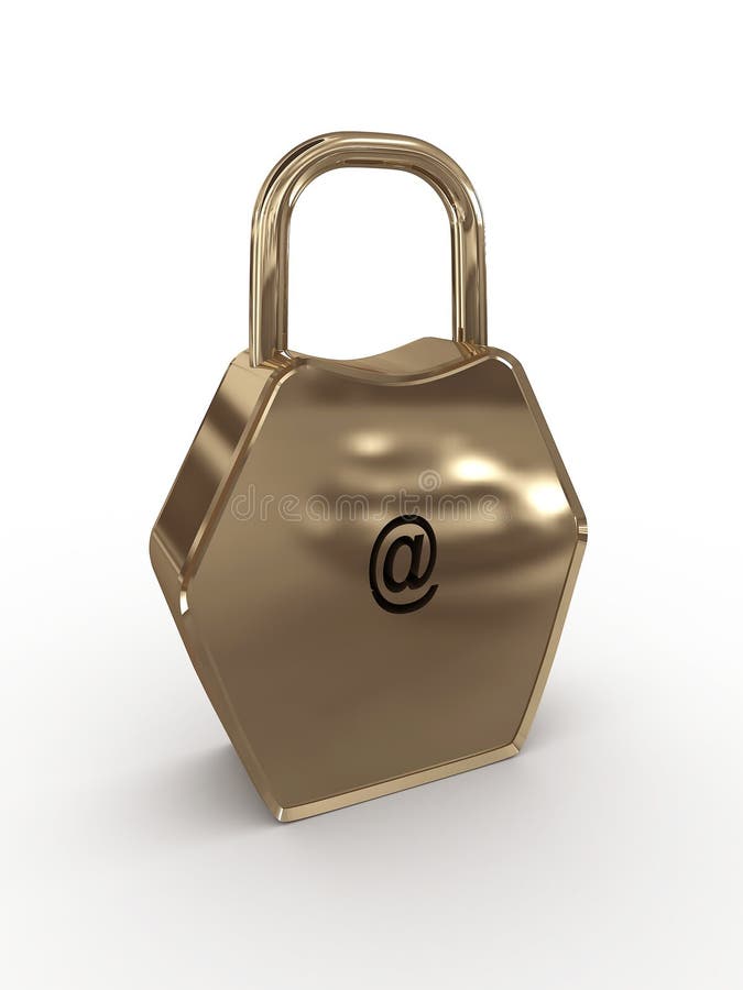 Padlock with symbol at stock illustration. Illustration of message ...