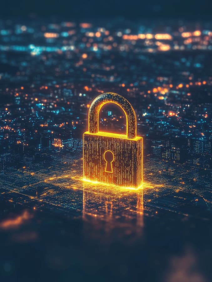 A Padlock Symbol Encircled by Binary Code, Symbolizing Various Tiers of ...