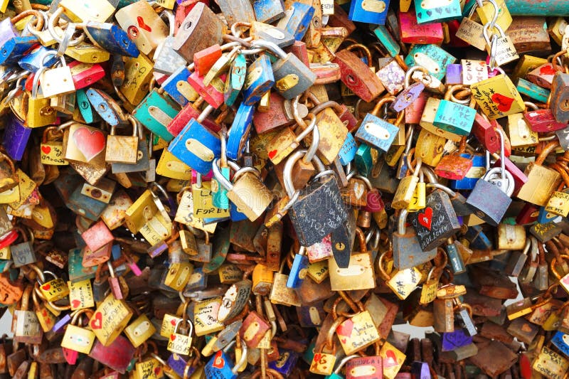 Padlock Texture As Tourist Vandalism Editorial Stock Photo - Image of ...