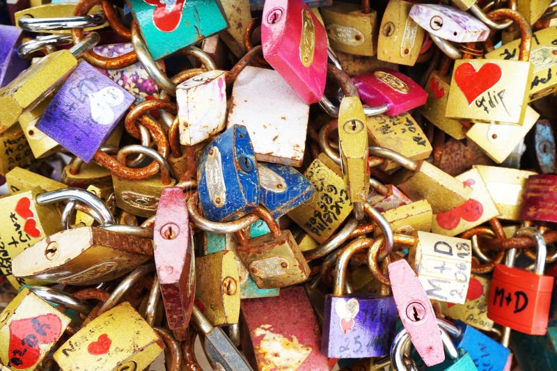 Padlock Texture As Tourist Vandalism Editorial Photography - Image of ...