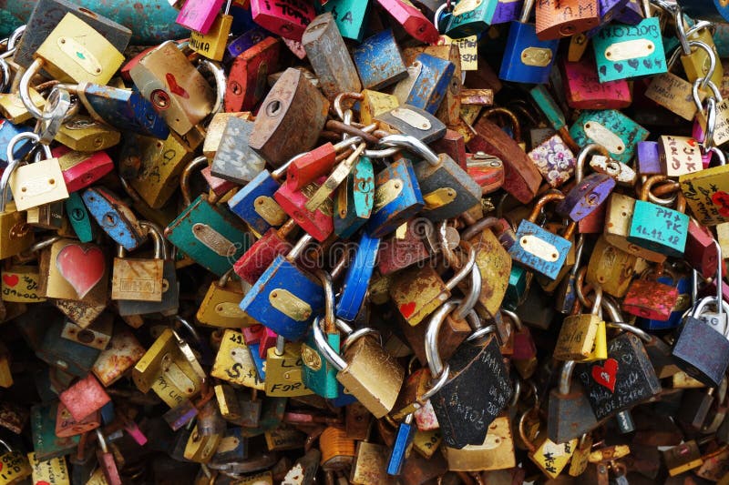 Padlock Texture As Tourist Vandalism Editorial Stock Photo - Image of ...