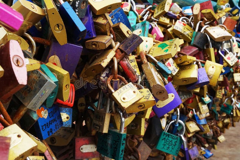 Padlock Texture As Tourist Vandalism Editorial Stock Photo - Image of ...